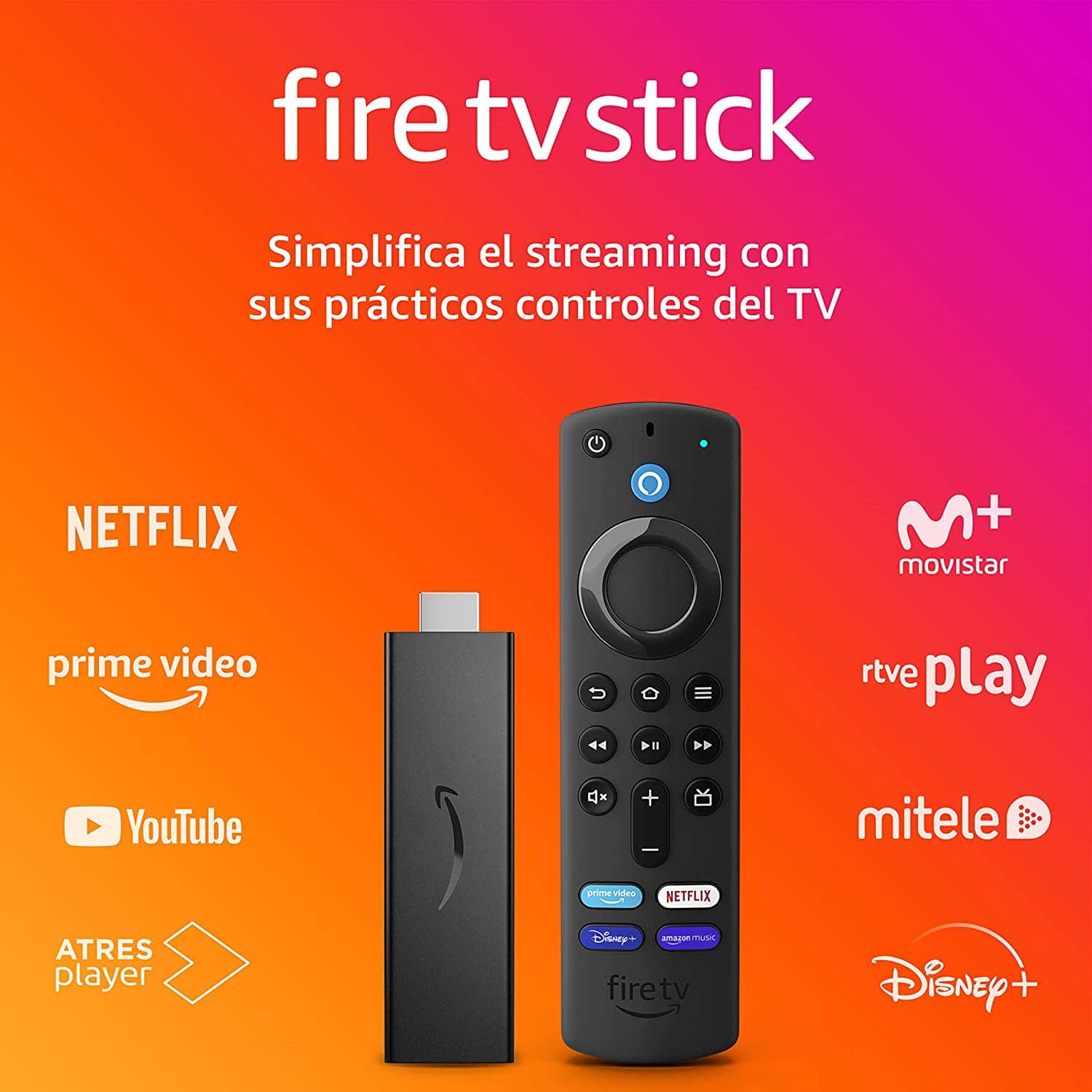 Fire TV Stick con mando por voz Alexa (incluye controles del TV ...